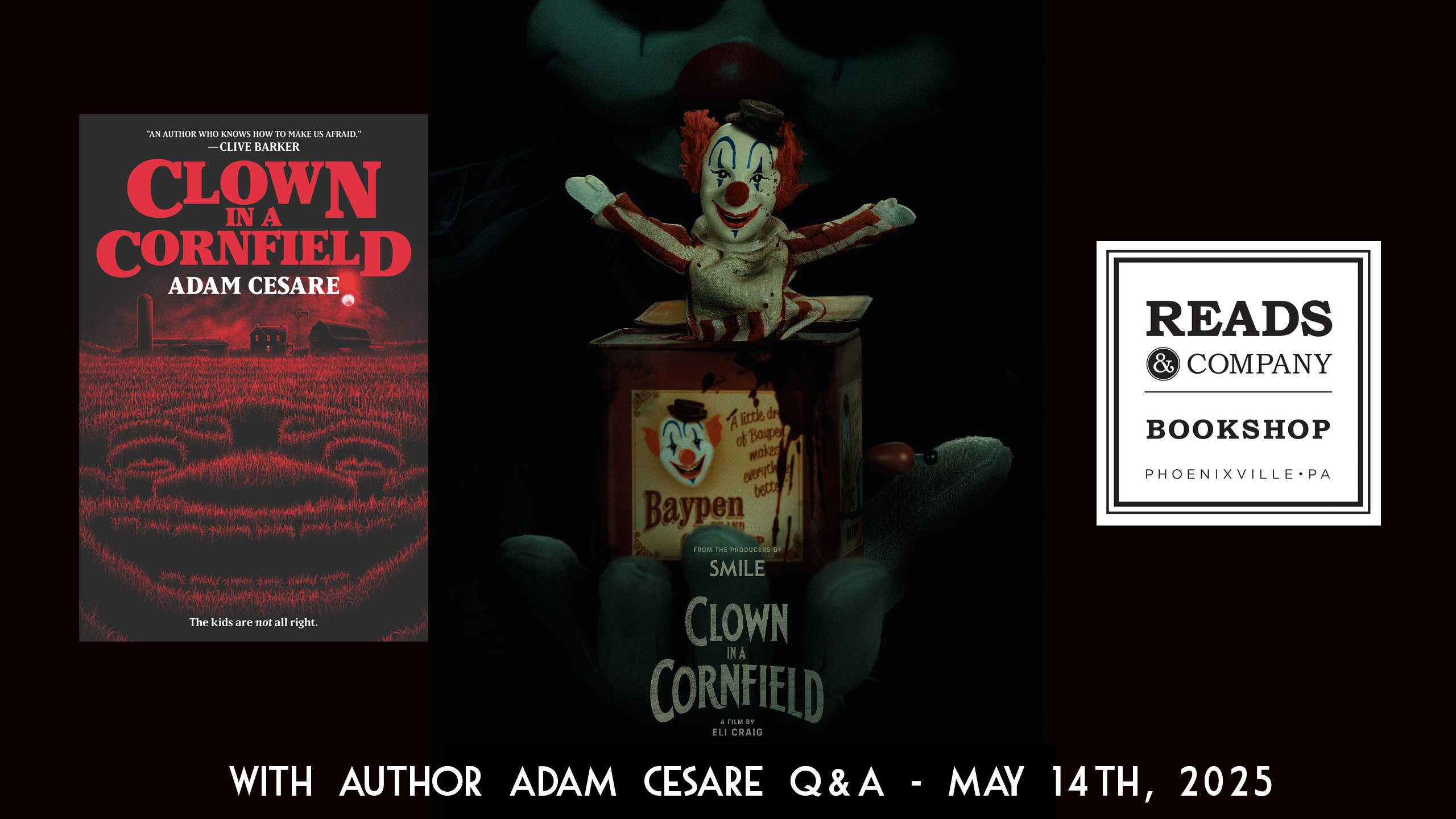 Clown in a Cornfield – With Author Adam Cesare Q&A » The Colonial Theatre